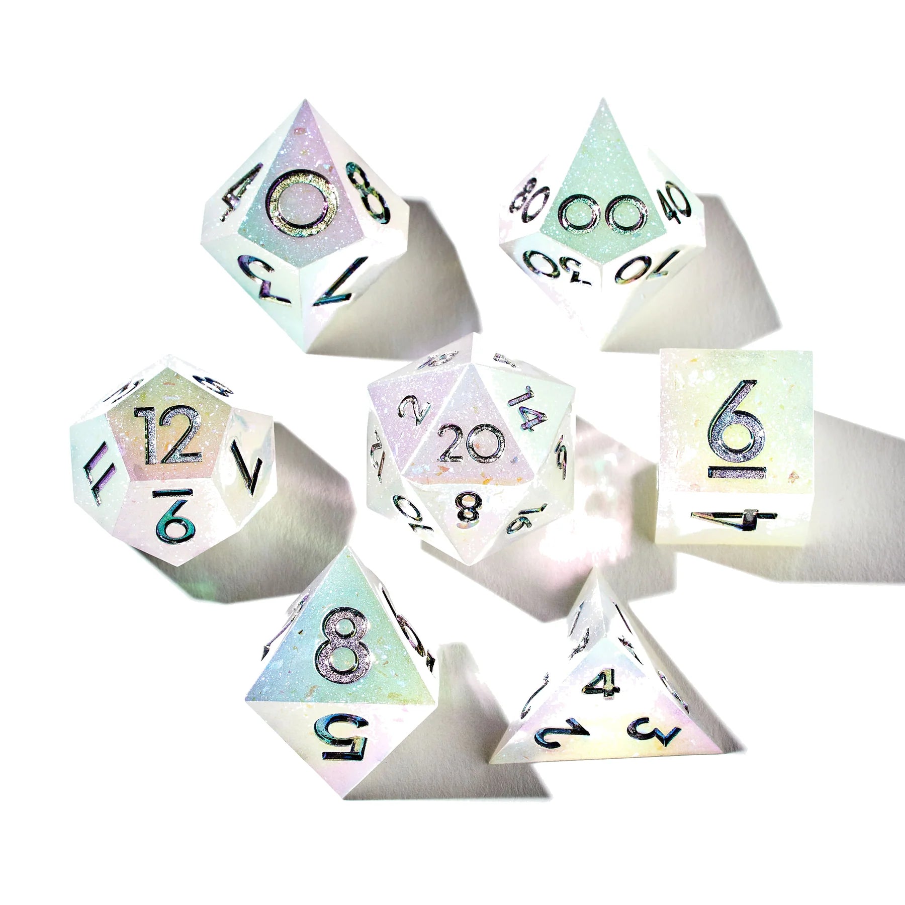 Moon Maiden 7-Piece Iridescent Iconic Dice Set – Rogue State Games